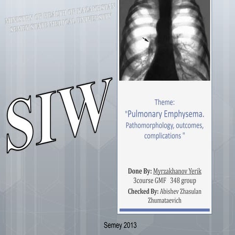 Pulmonary Emphysema. Pathomorphology, outcomes, complications | PPTX