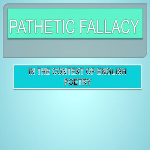Pathetic fallacy | PPTX