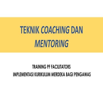teknik coaching dan mentoring dalam KURMER | PDF