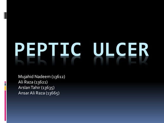 Pathophysiology of Peptic ulcer | PPT