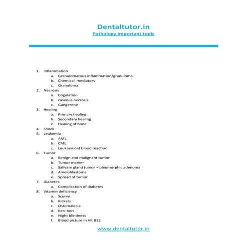 Patho and micro_important_topics For BDS | PDF