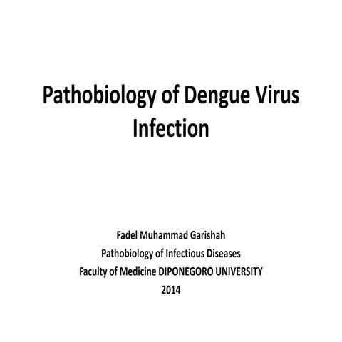 Pathobiology of dengue virus infection | PPT
