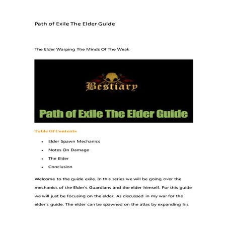 Path of Exile The Elder Guide | DOCX