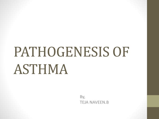 Pathogenesis Of Asthma Ppt