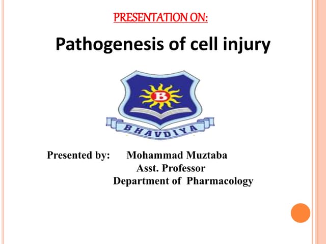 Cell injury and Cellular Adaptation: Pathology | PPTX