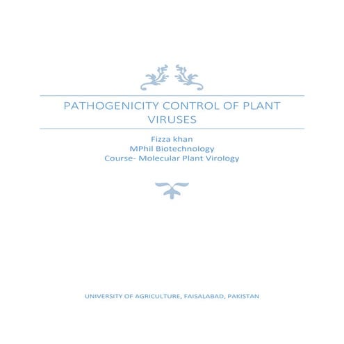 Pathogenicity control of plant viruses | PDF