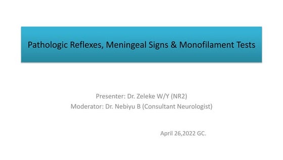 Part 5 examination of reflex | PPTX | Death, Injury, or Military ...