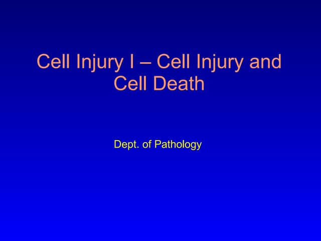 Cell injury and Cellular Adaptation: Pathology | PPTX