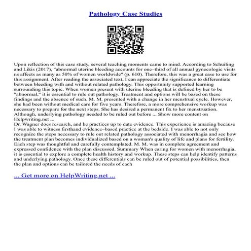 Pathology Case Studies | PDF