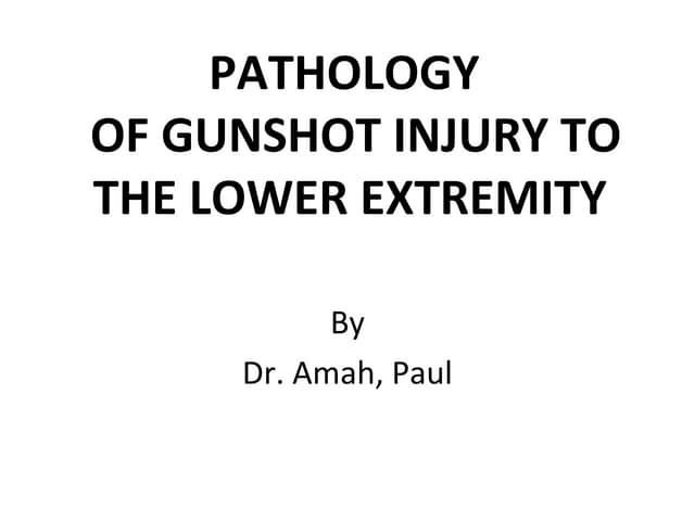 Classification of gunshot wounds | PPTX