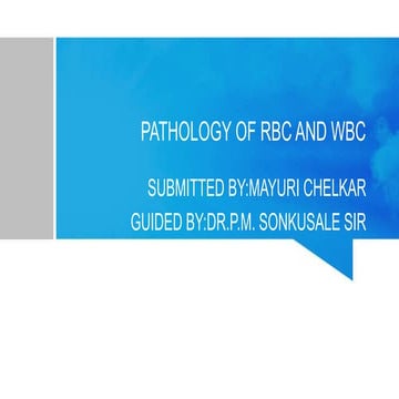 Pathology of rbc and wbc | PPT