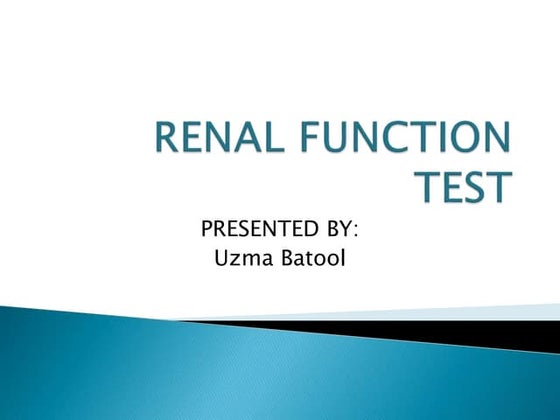 Renal Function Test | PPTX