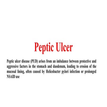 Pathophysilogy of Peptic Ulcer ppt pharmacy 2nd seester | PPT