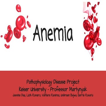 Pathophysiology Disease Project - Anemia | PDF