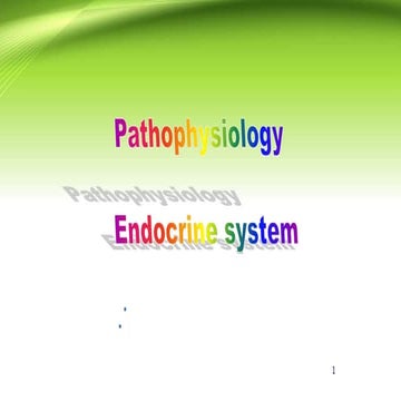 Pathophysiology endocrine disorders nursery. | PPTX
