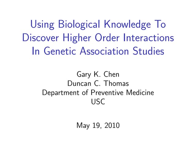 Integration Of Biological Annotations Using Hierarchical Modeling Ppt 4345