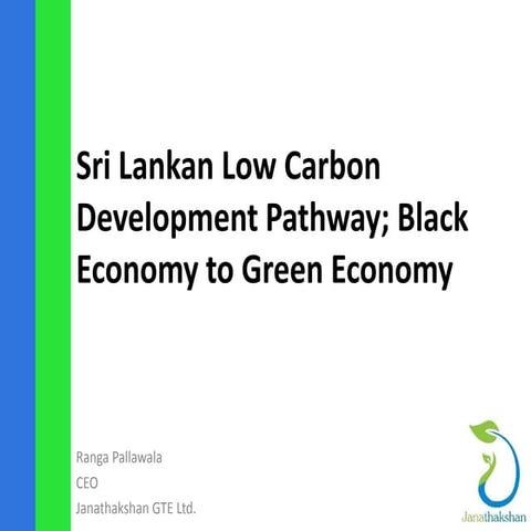 Pathways to Low Carbon Development: Impediments and Opportunities: Sri ...