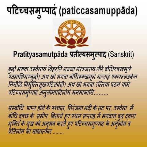 Paticcasamuppada the law of dependend origination | PPS