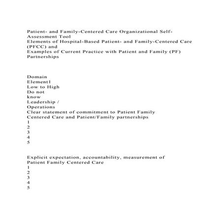 Patient- and Family-Centered Care Organizational Self-Assessment T.docx