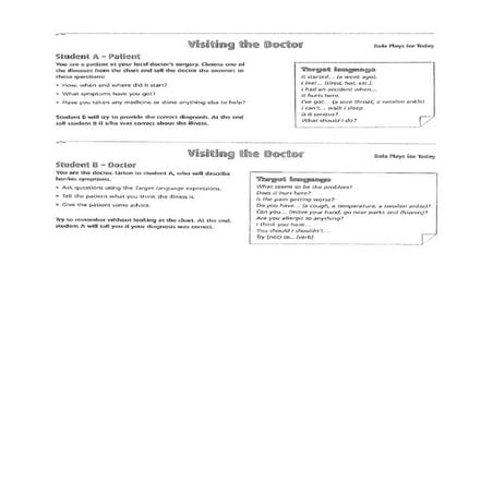 Patient - doctor role play | PDF