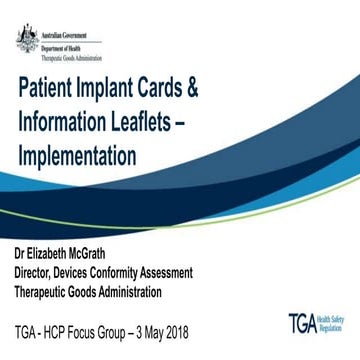 Presentation: Patient implant cards and information leaflets – implementation | PPTX
