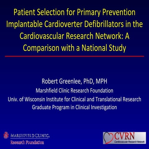 Patient Selection for Primary Prevention Implantable Cardioverter ...