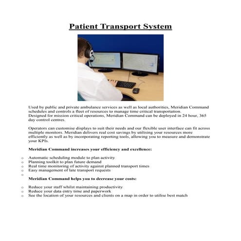 Patient transport-system | PDF | Healthcare Industry | Industries