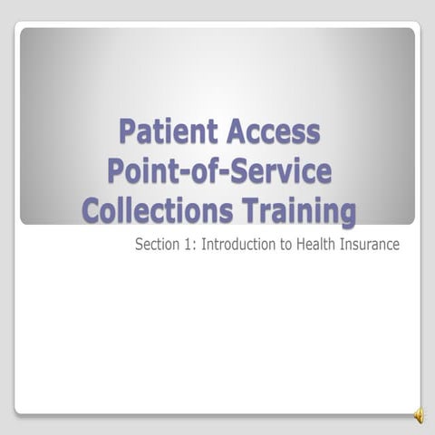 Patient Access POS Collections Training Section 1 | PPTX