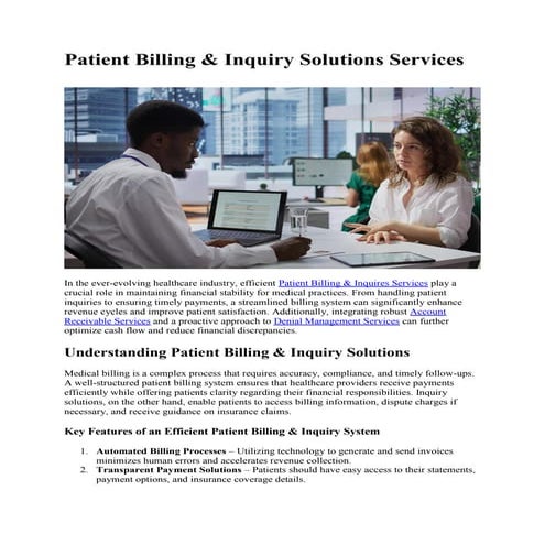 Patient Billing & Inquiry Solutions Services | PDF