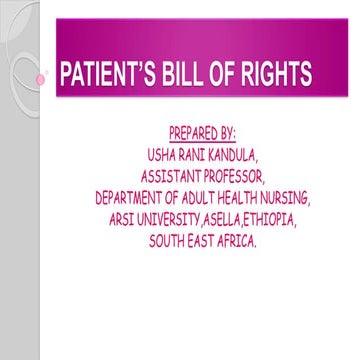 Patient bill of rights | PPTX