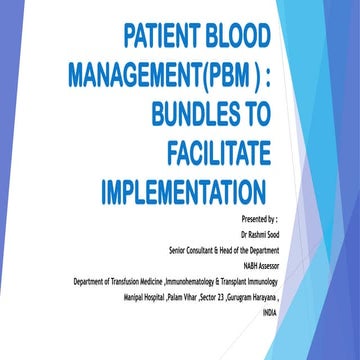 PATIENT BLOOD MANAGEMENT IMPLEMENTATION BUNDLES A POWER POINT ...