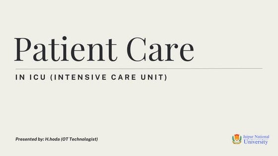 Nursing management of critically ill patient | PPTX