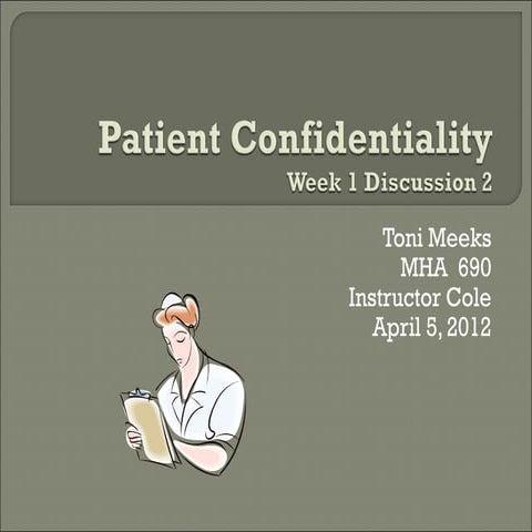 Patient confidentiality | PPT