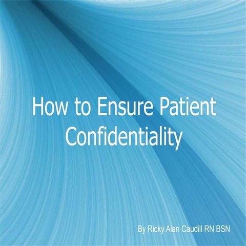 Patient confidentiality | PPT