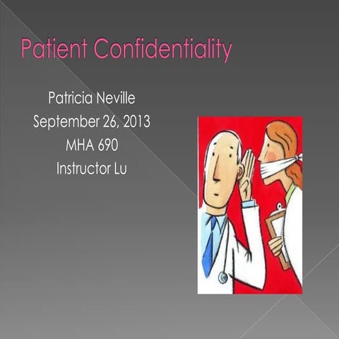 Patient confidentiality 9.26.13