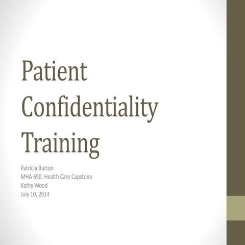 Patient confidentiality training | PPTX