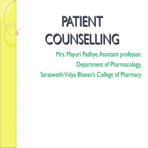 Patient counselling | PPT
