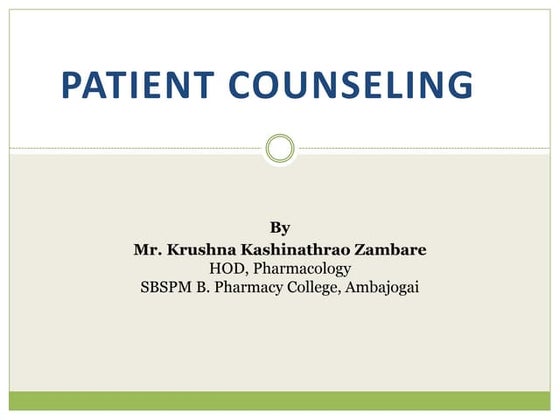 Patient Counselling | PPT