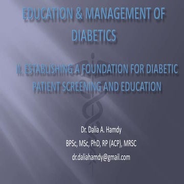 Education and Management of Diabetics | PPT