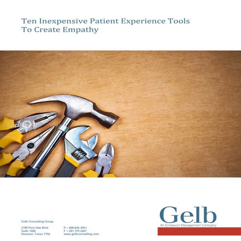 Patient Experience - Inexpensive Tools You Can Use | PDF