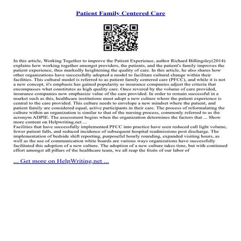 Patient Family Centered Care | PDF
