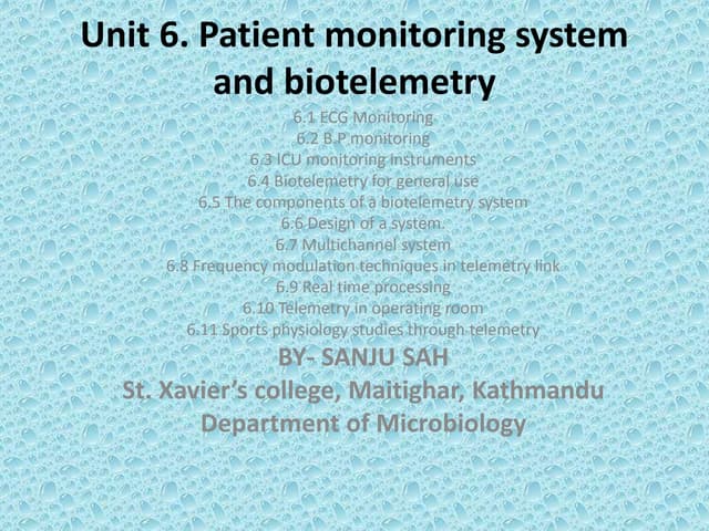Patient monitoring system | PPTX