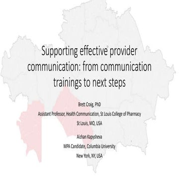 Supporting effective provider communication: from communication ...