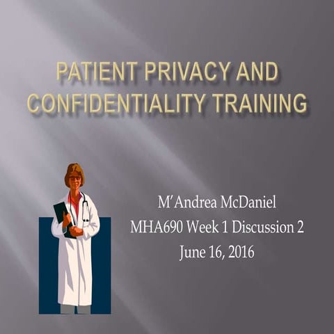 Patient privacy and confidentiality training | PPTX