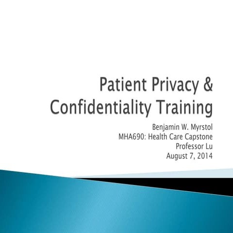 Patient privacy & confidentiality training | PPTX