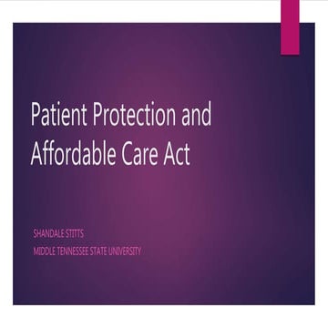 Patient protection and affordable care act | PPTX