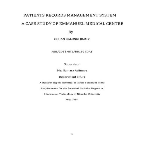 Hospital database management system project report | PDF