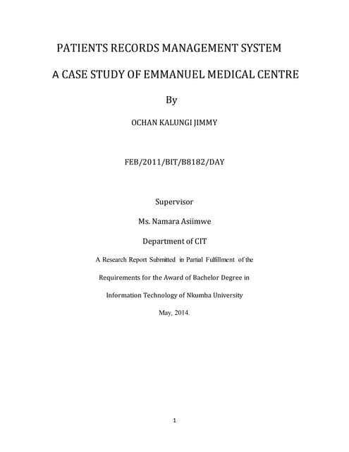 Hospital database management system project report | PDF