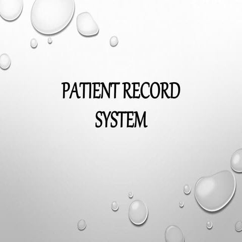 Patient record system | PPTX