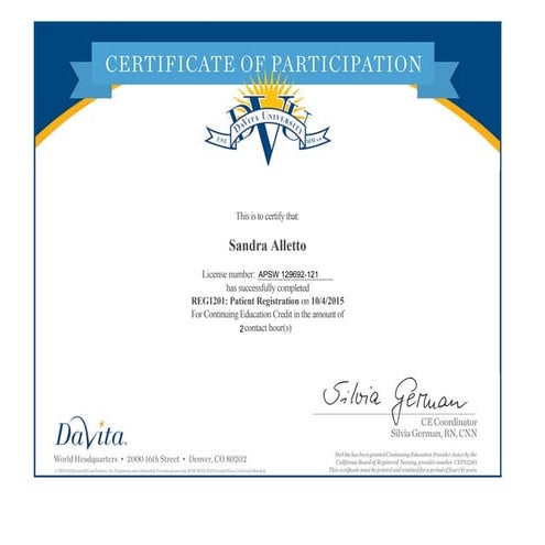 Patient Registration Program DaVita | PDF